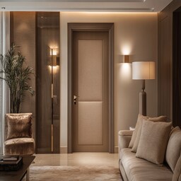 Mid-Century Modern Single Swing Door Design for Entrances