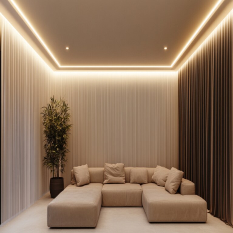 Contemporary Single-Layered Gypsum False Ceiling Design With Profile ... Contemporary Single-Layered Gypsum False Ceiling Design With Profile ...