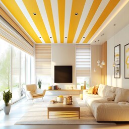 Contemporary Peripheral Bedroom False Ceiling Design With Wooden Panels