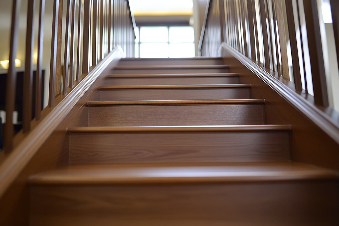 Contemporary L-Shaped Staircase Design with Wood Construction