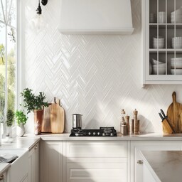 Contemporary Multicoloured Ceramic Kitchen Tiles With Geometric Patterns