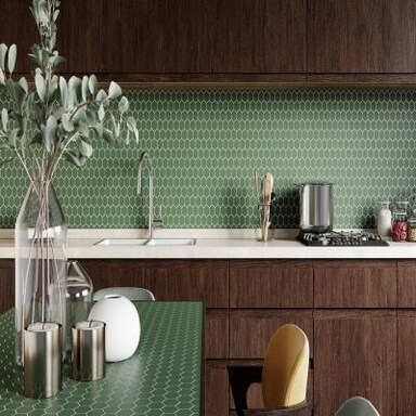 26 Best Green Kitchen Floor and Wall Tile Design Ideas & Images 2025