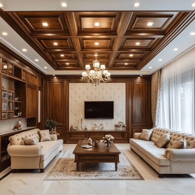 5 Double Layered Gypsum And Wood False Ceiling Design Ideas with ...
