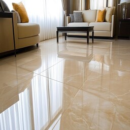 Contemporary Square-Shaped Beige Floor Tiles Design