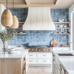 Modern Square Ceramic Multicoloured Kitchen Tile Design