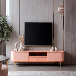 Modern TV Unit Design with Wooden Fluted Panels and Wall Panels