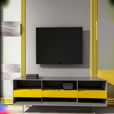 25 Yellow TV Units, Cabinets, Stand Interior Design Ideas & Images 2025