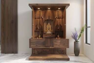 Modern Acacia Exodus Floor-Mounted Open Mandir Design