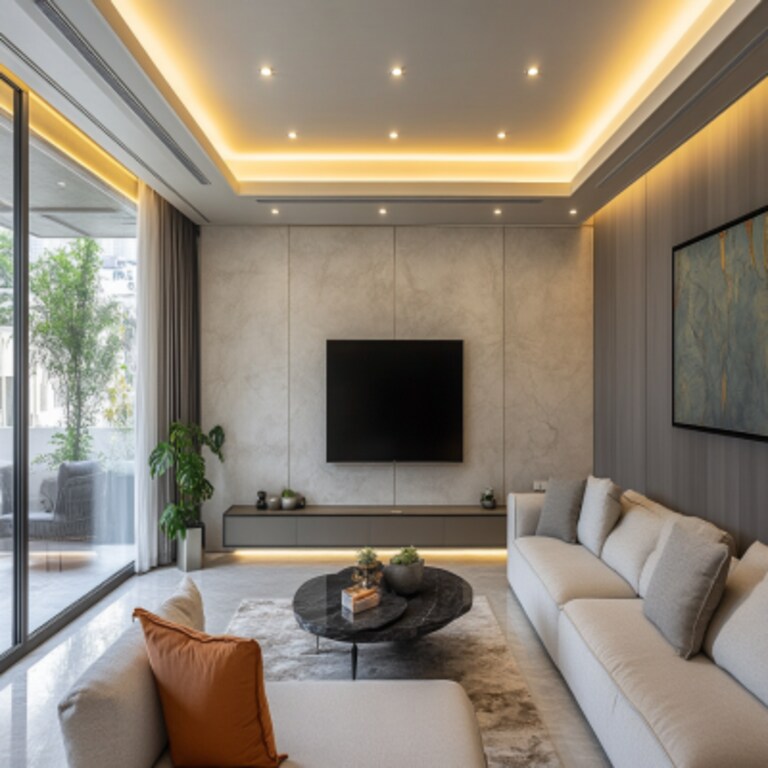 Minimal Single-Layered Ceiling Design In A Rectangular Shape Minimal Single-Layered Ceiling Design In A Rectangular Shape