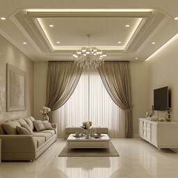 Contemporary Single-Layered Square Ceiling Design