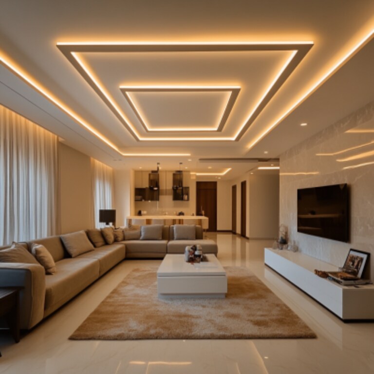 Modern Multilayered POP Space-Themed False Ceiling Design Modern Multilayered POP Space-Themed False Ceiling Design