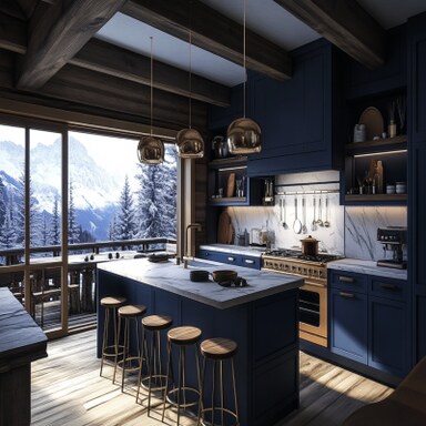 2 Island Modular Kitchen with Porcelain Tile Backsplash Design Ideas ...