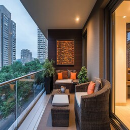 Coastal Balcony Design With Stone Cladding Wall