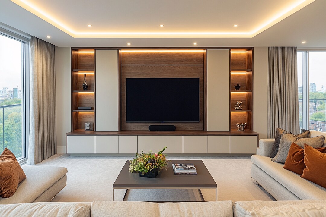 Sleek Floating Modern TV Unit Design with Storage