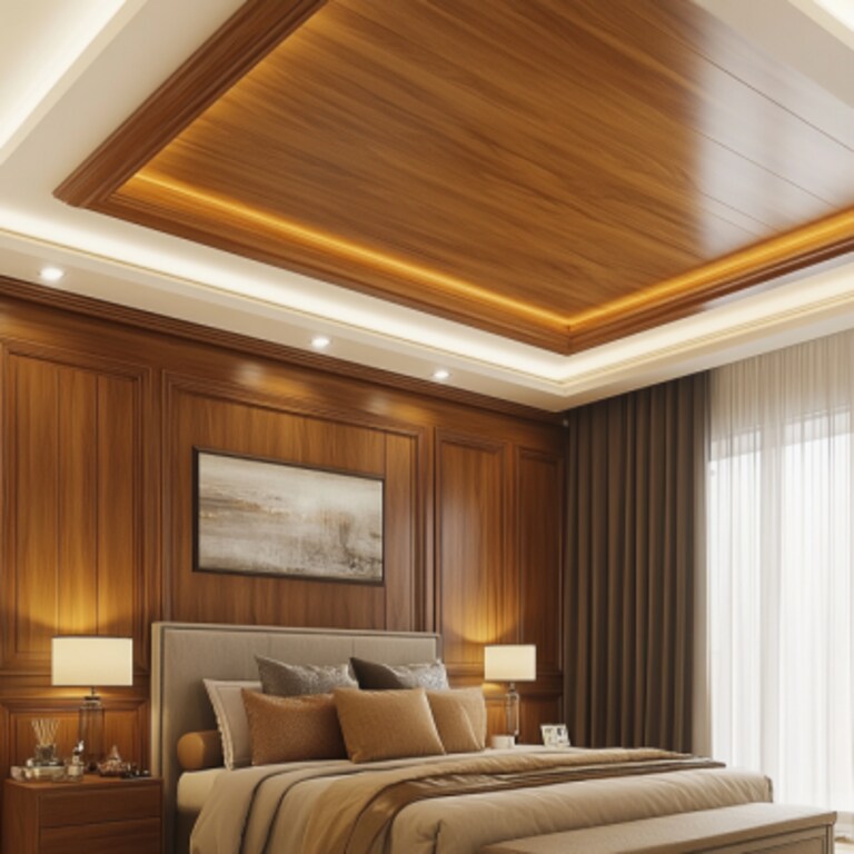 Classic Rectangular Wooden Single-Layered Ceiling Design Classic Rectangular Wooden Single-Layered Ceiling Design