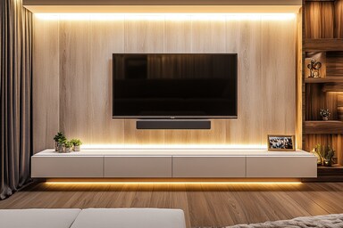 Modern Wall Mounted Drawer TV Unit Design