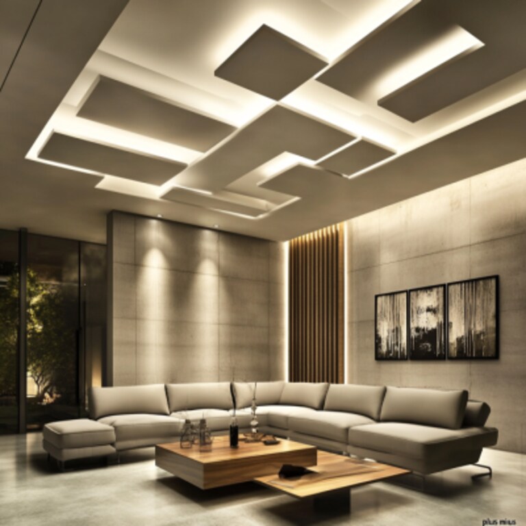Contemporary Multilayered Gypsum Rectangular False Ceiling Design Contemporary Multilayered Gypsum Rectangular False Ceiling Design