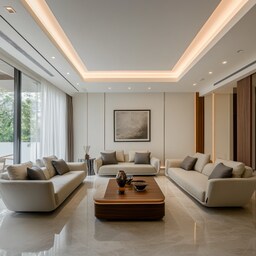 Rectangular Contemporary Ceiling Design With Paint Finish