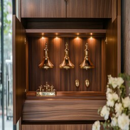 Frosty White Modern Floor Mounted Pooja Unit Design