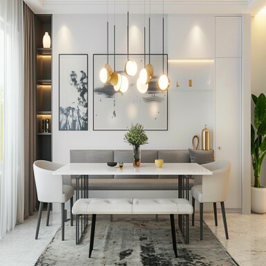 14 Modern Dining Room Inspirations with White Wall Ideas and Images