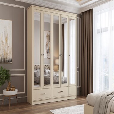2 Expansive Gold Wardrobe Design Ideas & Images