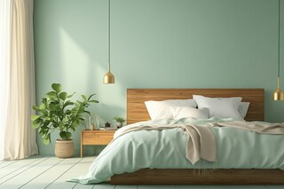 Modern Pastel Green Bedroom Wall Paint Design