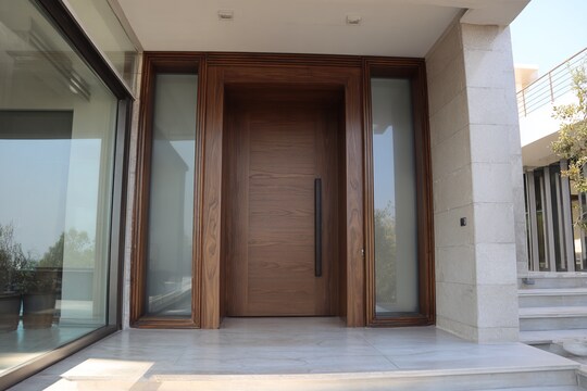Contemporary Matte Finish Single Swing Door Design for Entrances