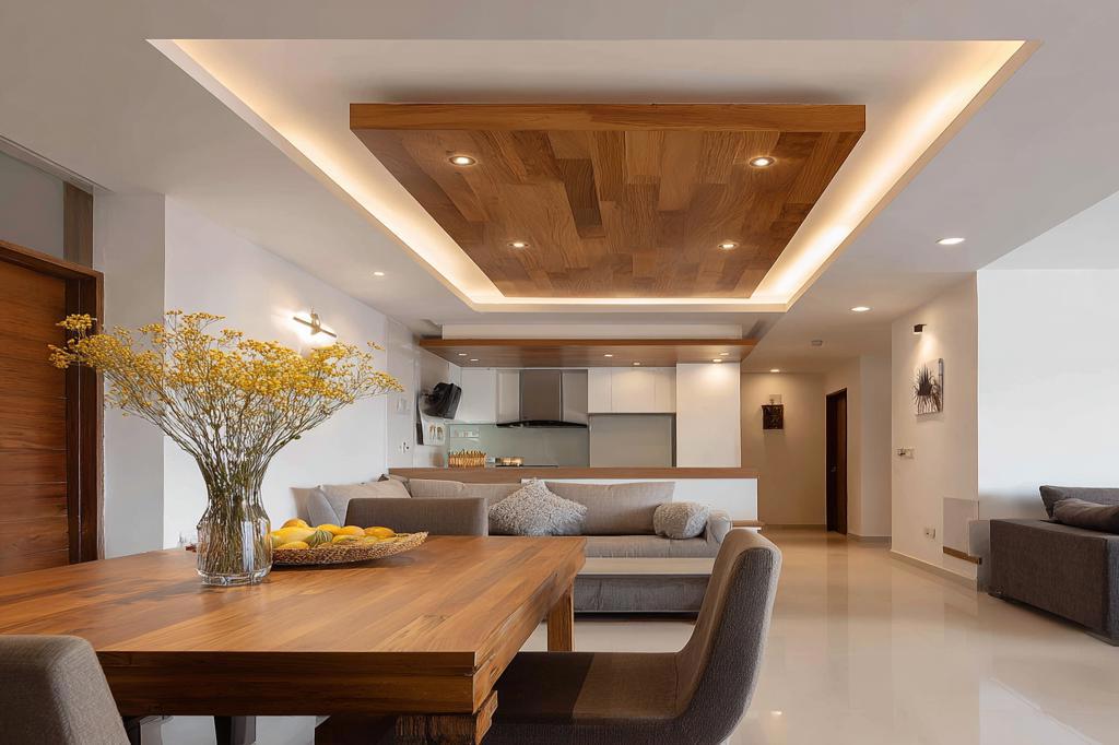 Contemporary Rectangular Single Layer Gypsum False Ceiling Design in ...