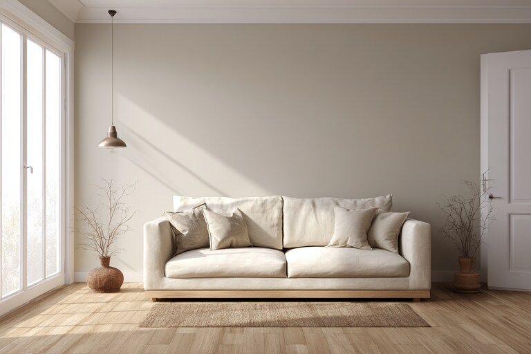Light Beige Wall Paint Design for a Contemporary Living Room Look