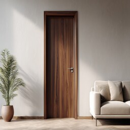 Matte Finish Classic Bedroom Swing Single Door Design