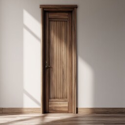 Contemporary Wooden Matte Finish Entrance Door Design