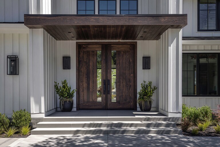 Matte Finish Double Door Design With Classic Charm