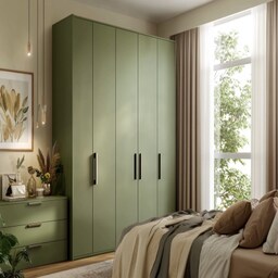 Full-Height 4-Door Contemporary Wardrobe Design in Irish Cream
