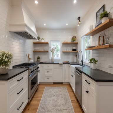 1 Black Kitchen with Subway Tile Backsplash Design Ideas & Images 2025