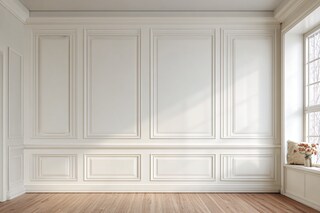 Modern White Wall Trims with Painted Finish Wall Design