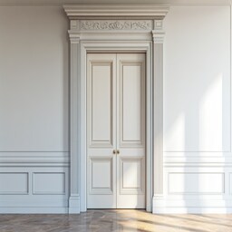 Mid-Century Modern Swing Double Door Design with Matte Finish