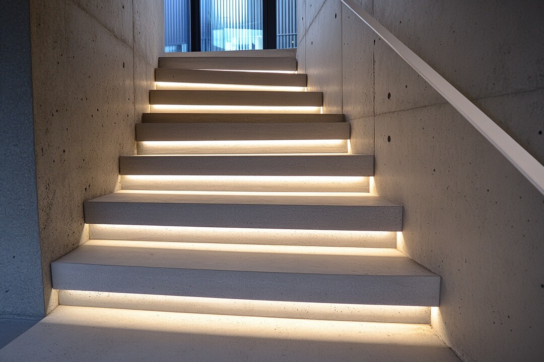 Contemporary Straight Staircase Design in Concrete